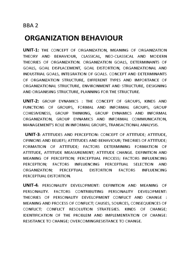 Bba 2 (Jnvu) Syllabus | PDF