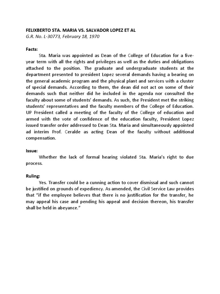 Sta. Maria v. Lopez | PDF