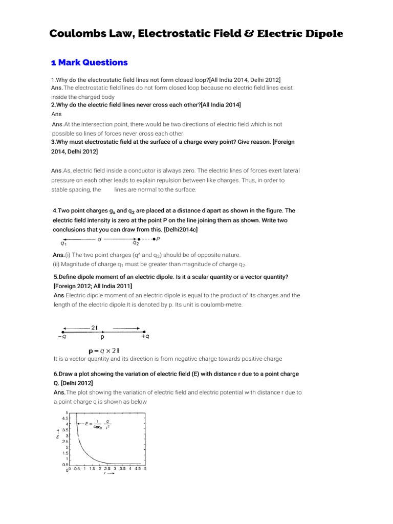 Coloumb Law.... | PDF | Electric Field | Electric Charge