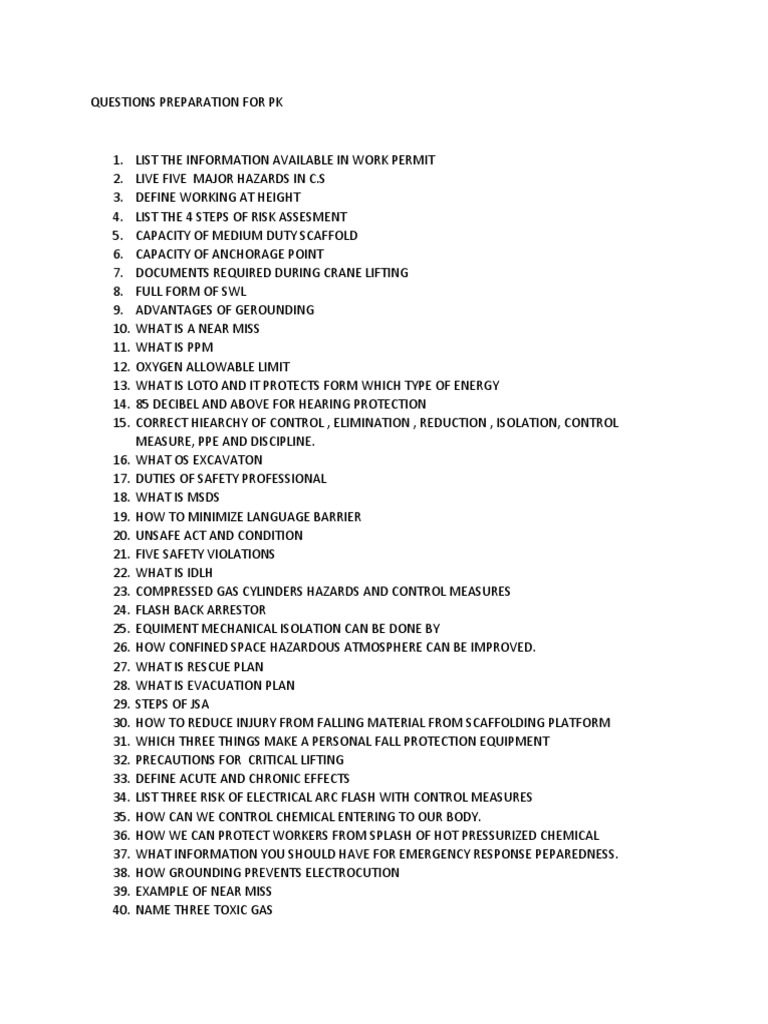 Safety Questions | PDF