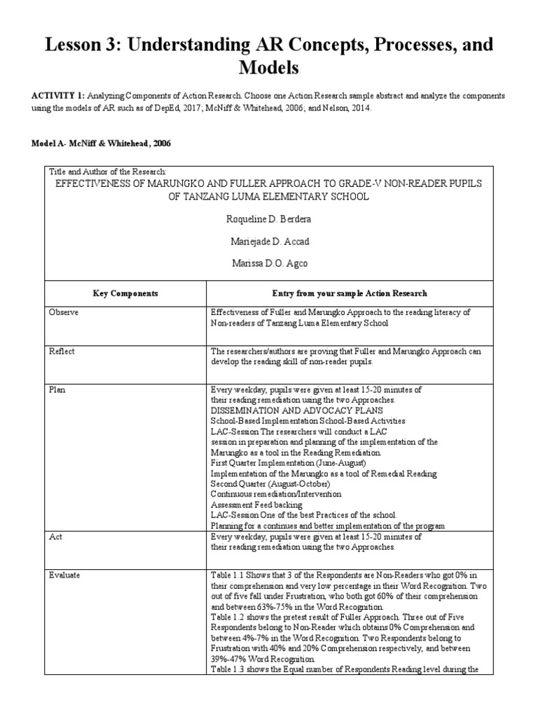 Lesson 3 - Activity 1 | PDF | Learning Methods | Pedagogy