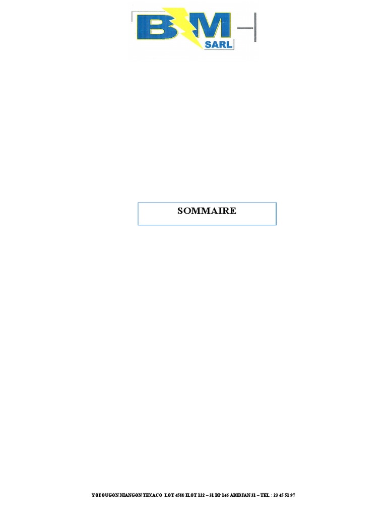 Proposition 1 BM Sarl | PDF