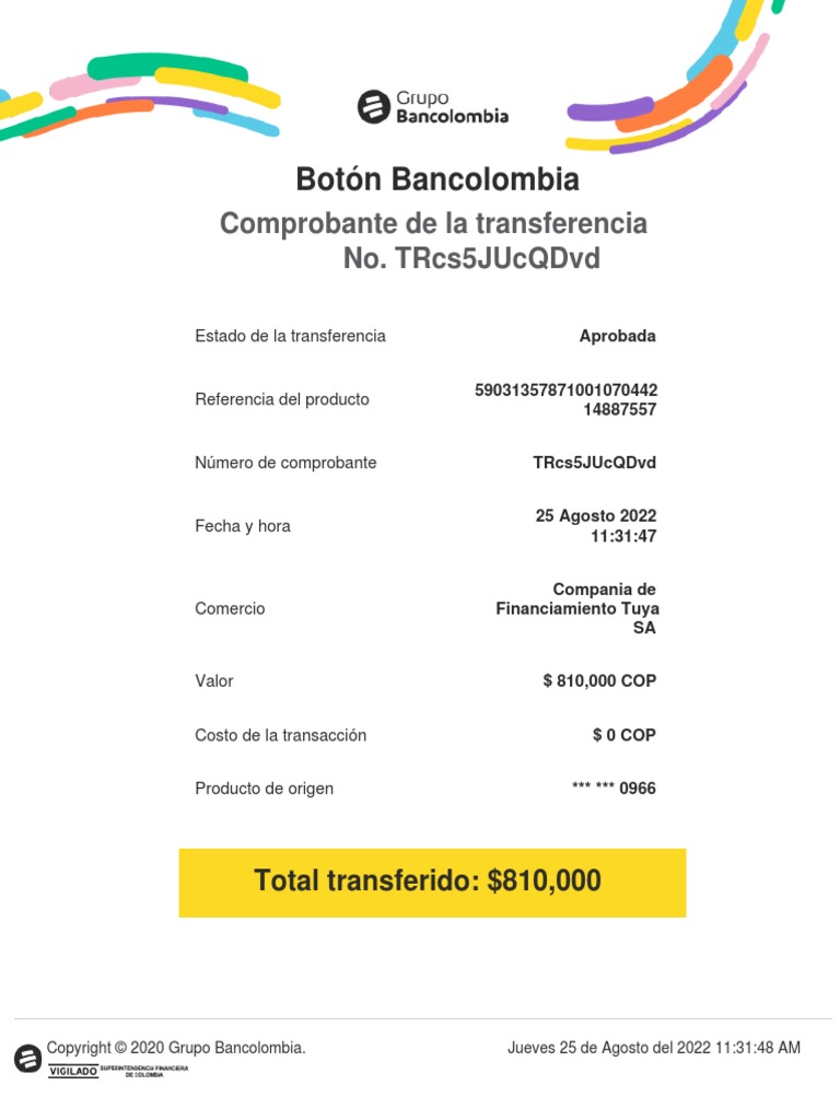 Comprobante Transferencia Boton | PDF Comprobante Transferencia Boton | PDF
