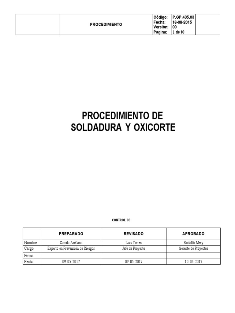Procedimiento de Soldadura | PDF