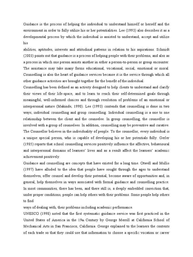 Counceling and Guidance Assignment | PDF | Learning | Teachers