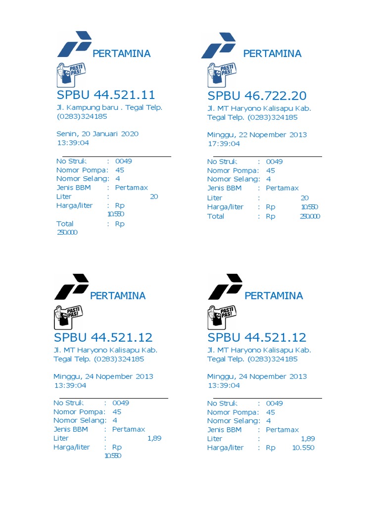 Struk Bensin Editan | PDF
