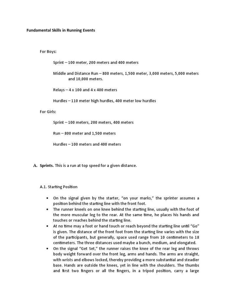 Essential Running Skills for Athletes | PDF