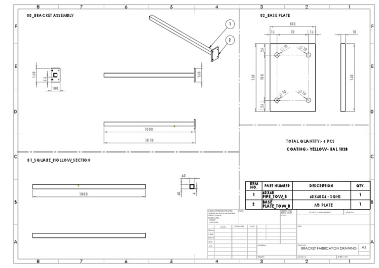 Bracket Fabrication Drawing | PDF