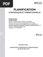Cours de Planification Strategique Et Operationnellefinal | PDF | Planification | Analyse SWOT