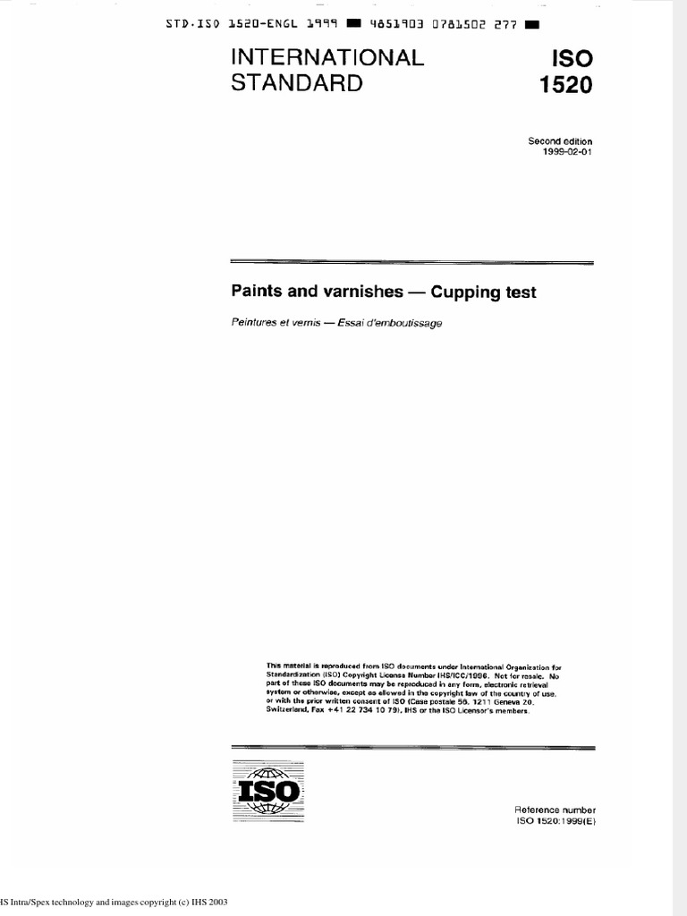 Iso 1520 | PDF