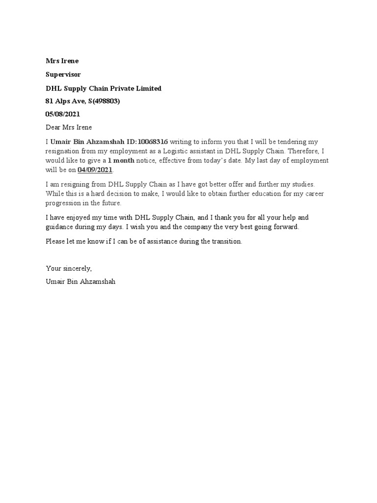 Resignation Letter | PDF