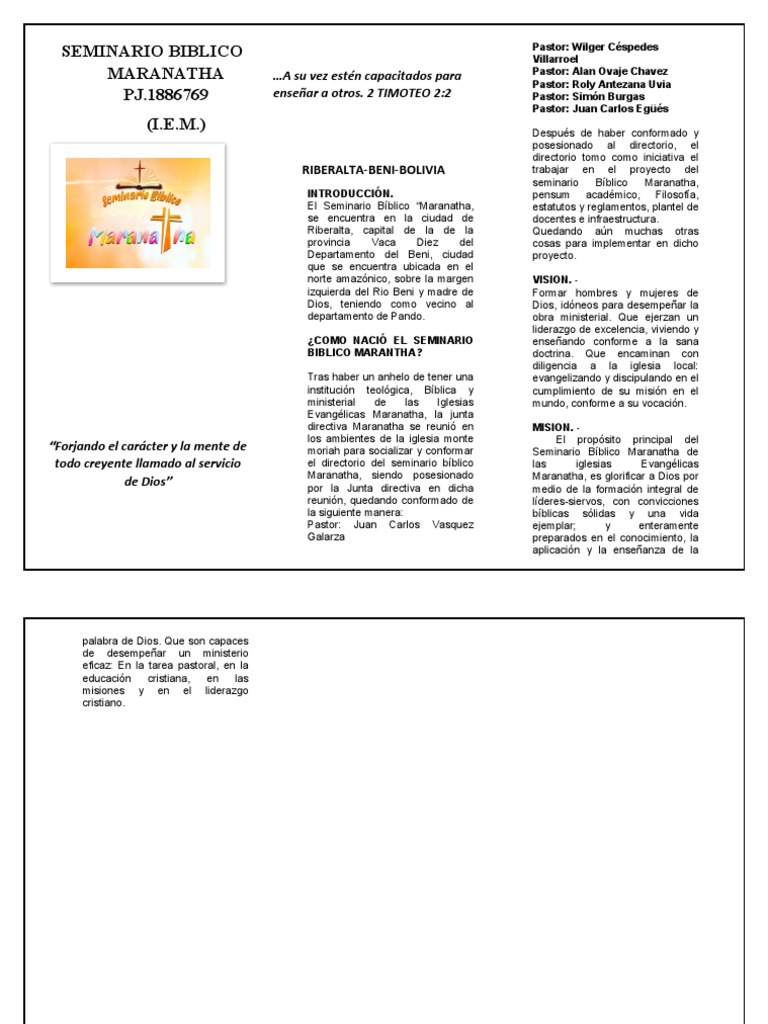 Prospecto S.B.M. | PDF | Seminario | Organizaciones cristianas