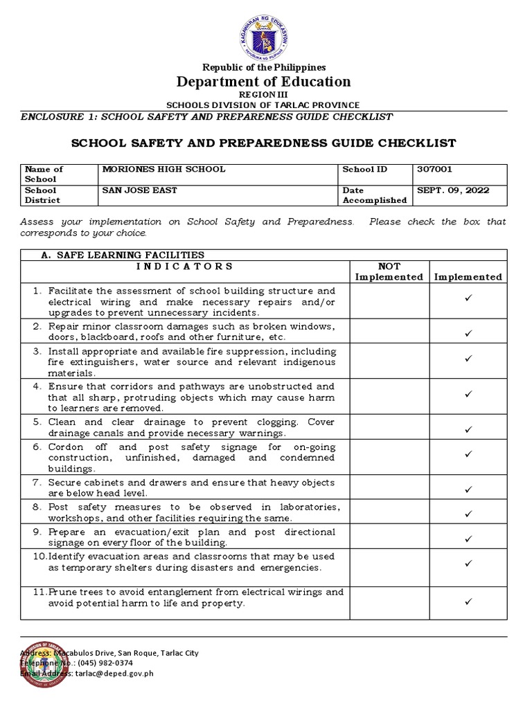Template School Safety and Prepareness Guide | PDF | Emergency Management
