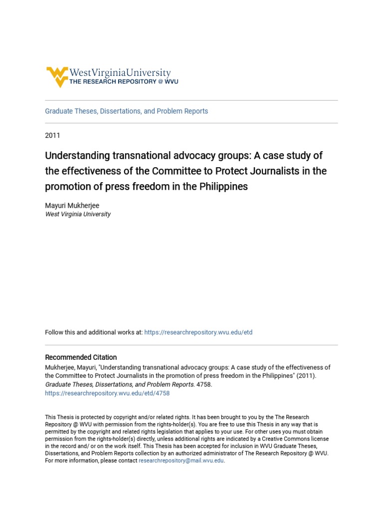 Understanding Transnational Advocacy Groups - A Case Study of The | PDF ...