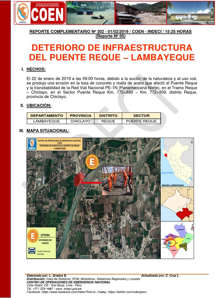Deterioro de Infraestructura Del Puente Reque - Lambayeque | PDF | Perú ...