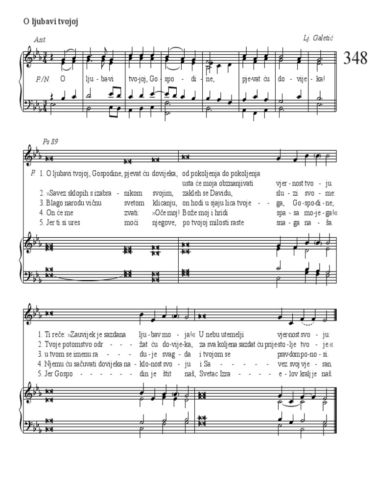 O Ljubavi Tvojoj Ljubomir Galetic PGPN 348 | PDF