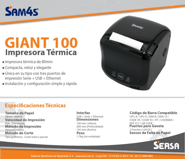 Sam4s Giant 100 | PDF