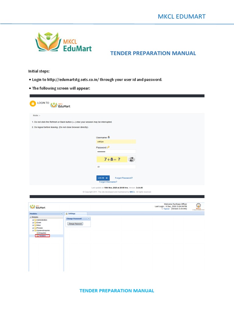 MKCL Edumart Tender Preparation Guide | PDF
