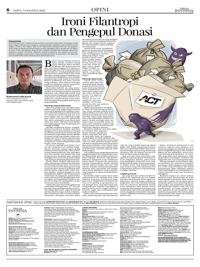 Ironi Filantropi Dan Pengepul Donasi | PDF