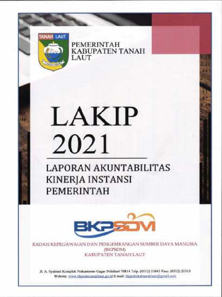 Lakip BKPSDM Kabupaten Tanah Laut Tahun 2021 | PDF