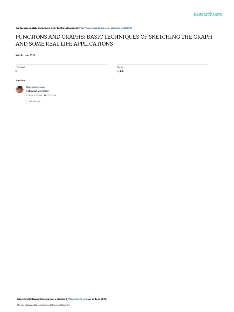Functions and Graphs: Basic Techniques of Sketching The Graph and Some ...