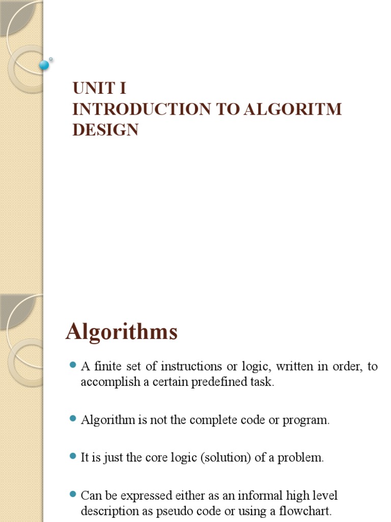 Unit I Session 1 Pdf Algorithms Computer Programming