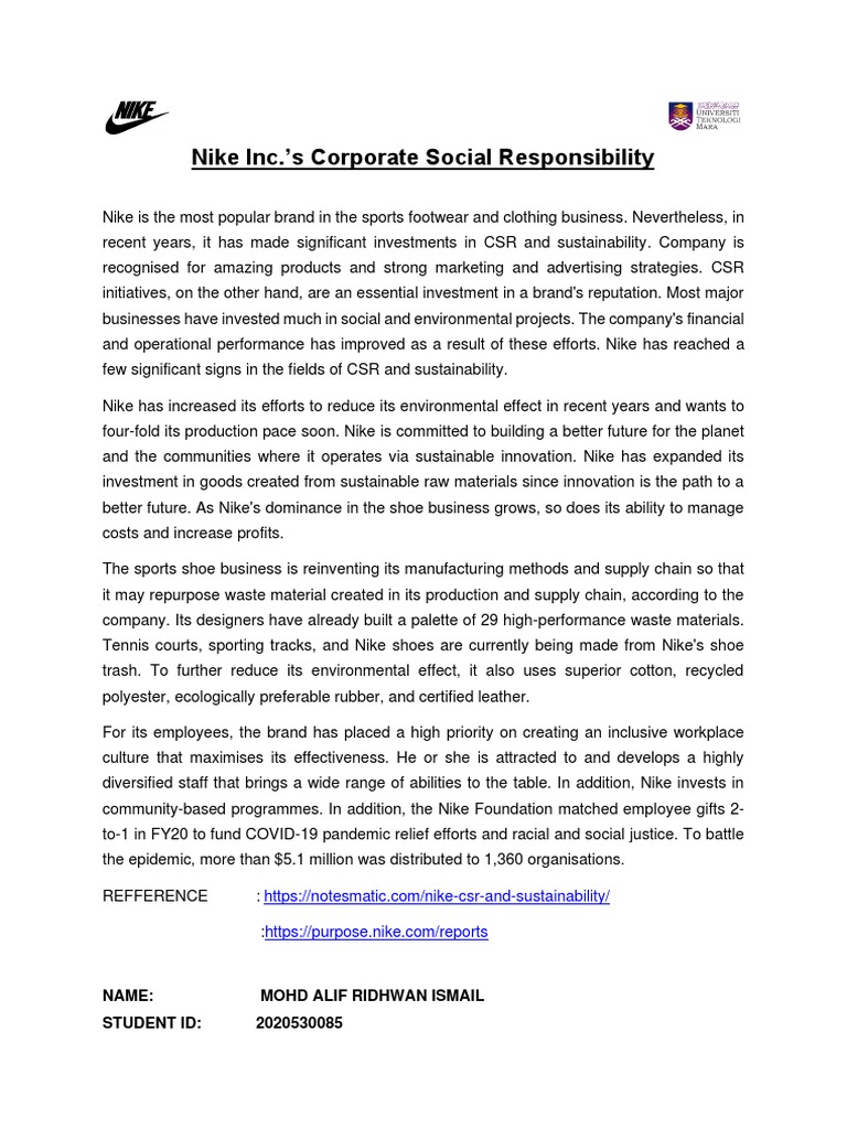 CSR For Nike | PDF