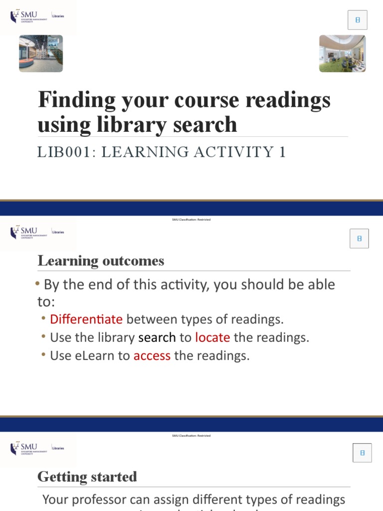 LIB001 Learning Activity 1 PPTv1 | PDF | Citation | Libraries