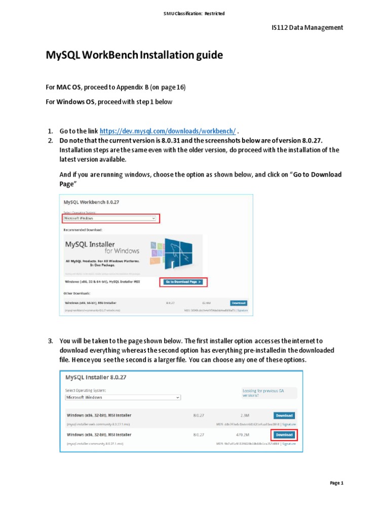 MySQL WorkBench Installation Guide | Download Free PDF | My Sql | Text File