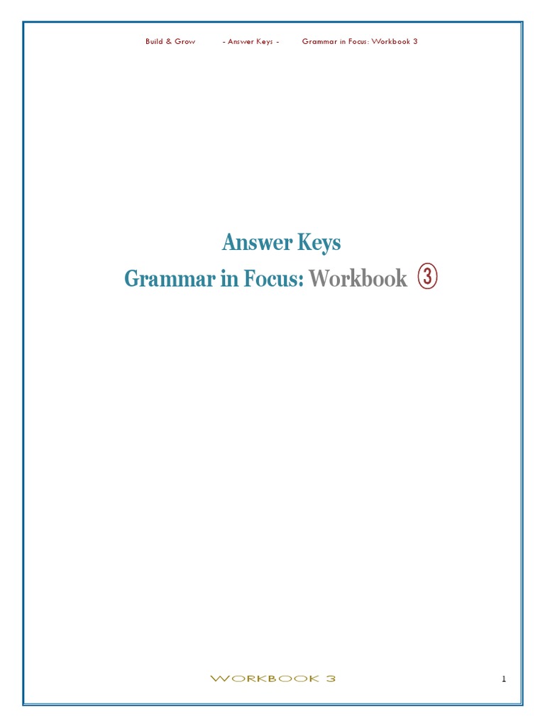 Grammar Workbook Answer Key | PDF | Walt Disney