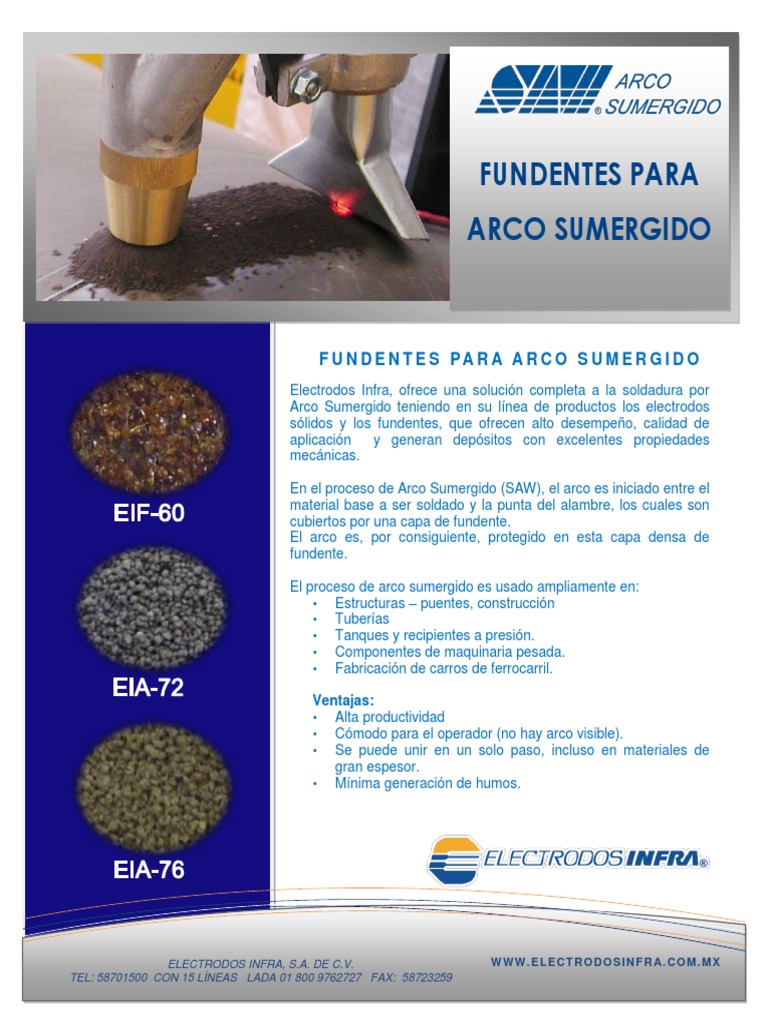 Fundentes para Arco Sumergido: Guía Completa | PDF | Soldadura ...