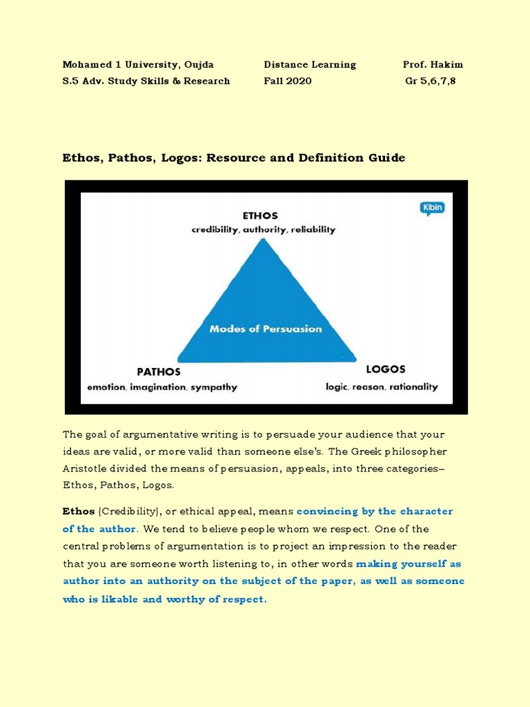 Ethos, Logos, Pathos | PDF | Logos | Reason
