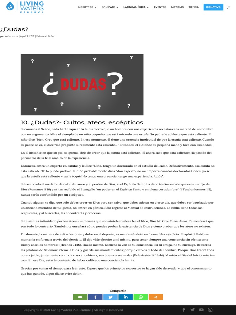 ¿Dudas_ - Living Waters Español | PDF | Dios | Ateísmo