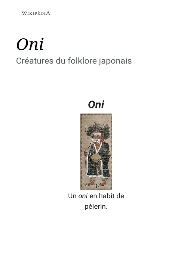 Les Oni : Mythes et Représentations | PDF | Créatures légendaires ...