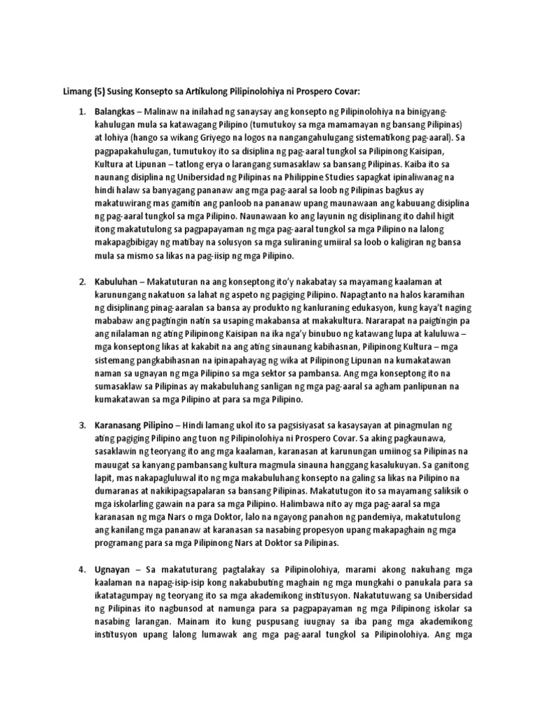 Susing Konsepto | PDF