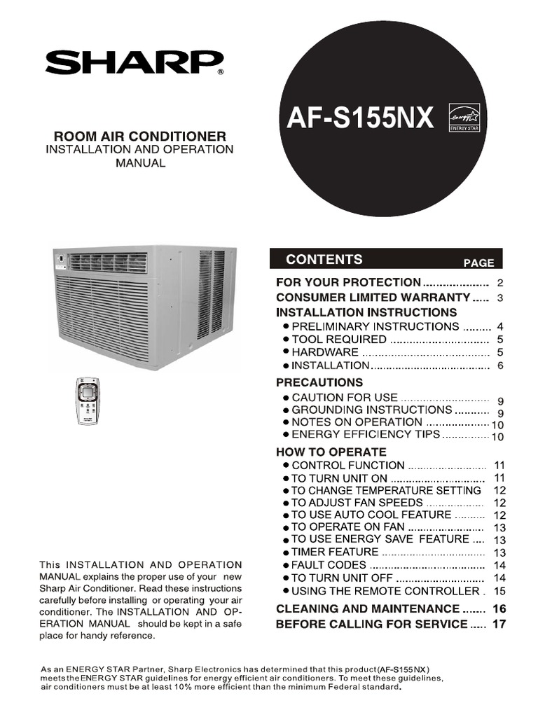 Sharp Af-S155nx | PDF