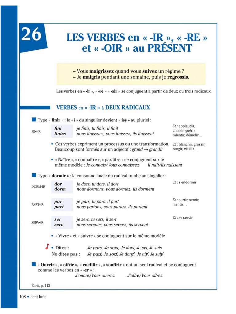 Les Verbes Au Présent | PDF