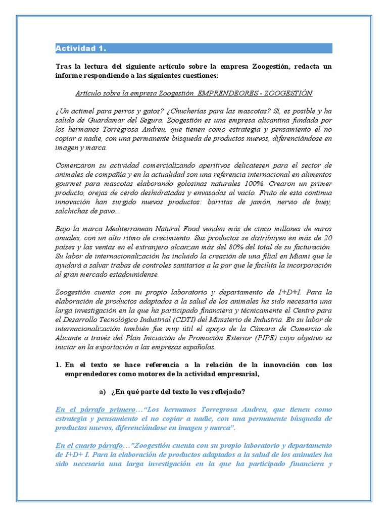 EA02 Tarea | PDF | Iniciativa empresarial | Innovación