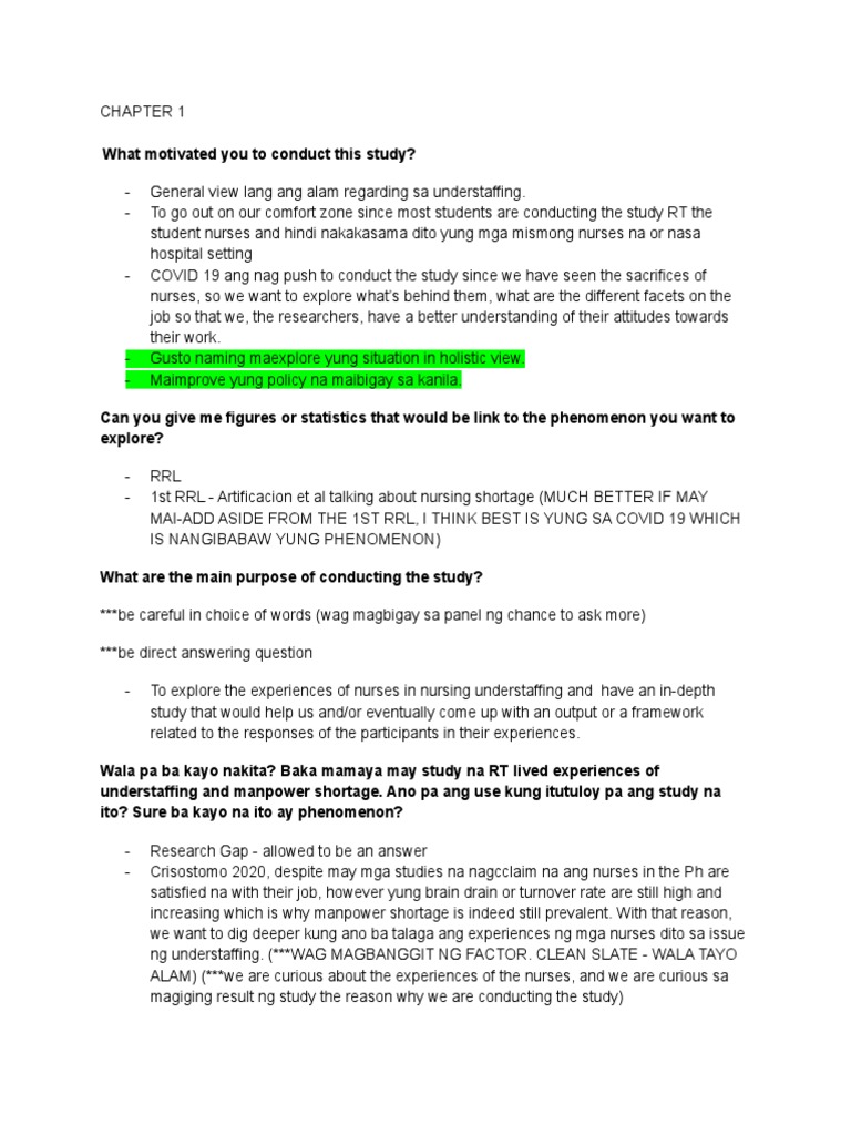 Possible Questions of Research Defense | PDF | Nursing | Cognitive Science