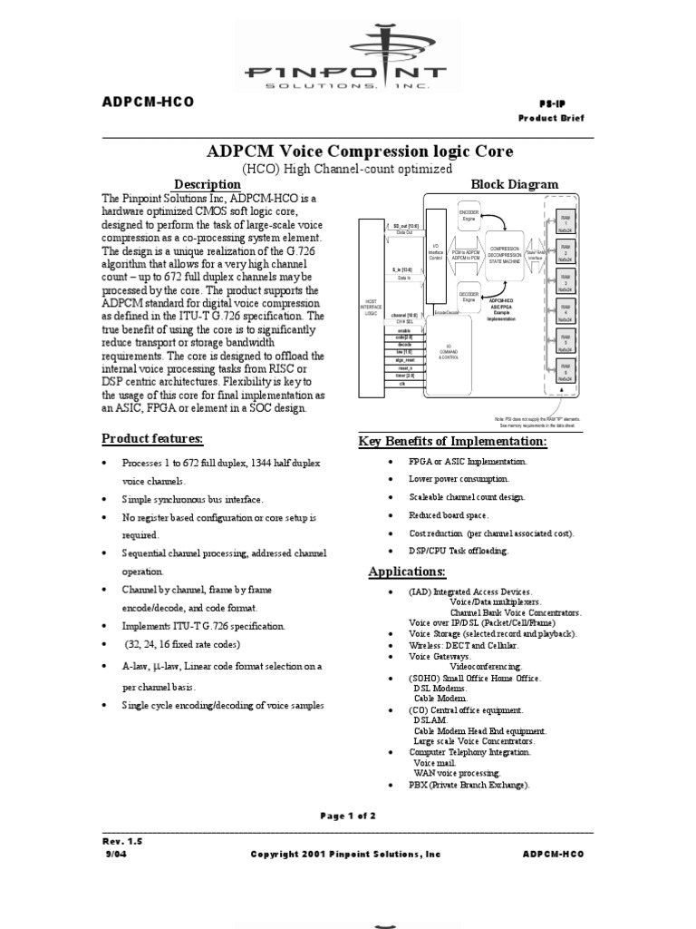 Adpcm-Hco PB 1 5 2 | PDF | Data Compression | Field Programmable Gate Array
