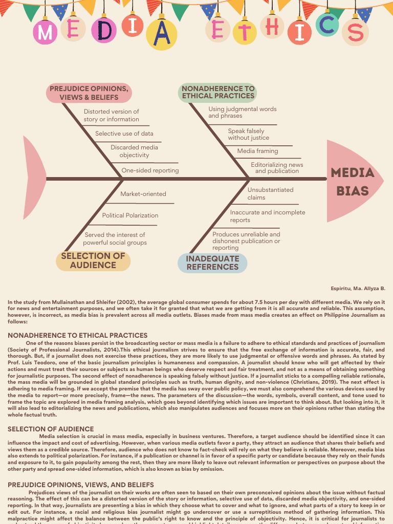 Beige Fishbone Diagram Graph | PDF | Media Bias | Mass Media