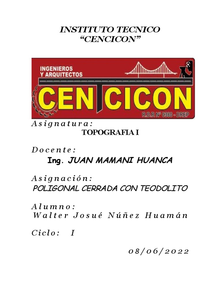 Poligonal Cerrada Pros CORRE | PDF | Azimut | Topografía