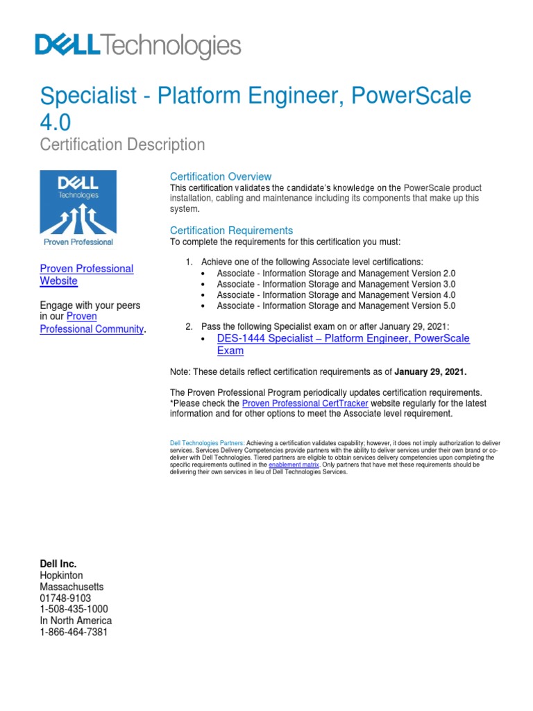 DES-1444 PE PowerScale Specialist Exam | PDF | Test (Assessment ...