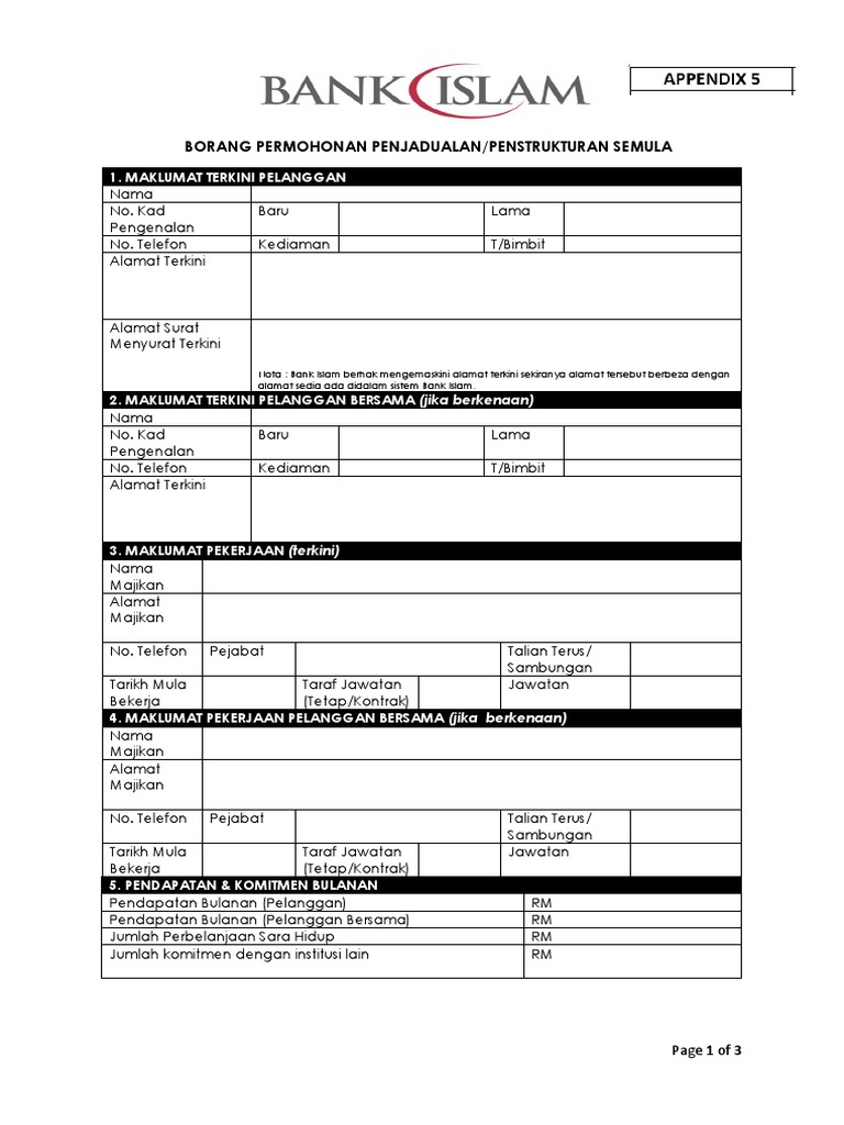 Borang Penjadualan Semula New Format Aug 2020 | PDF
