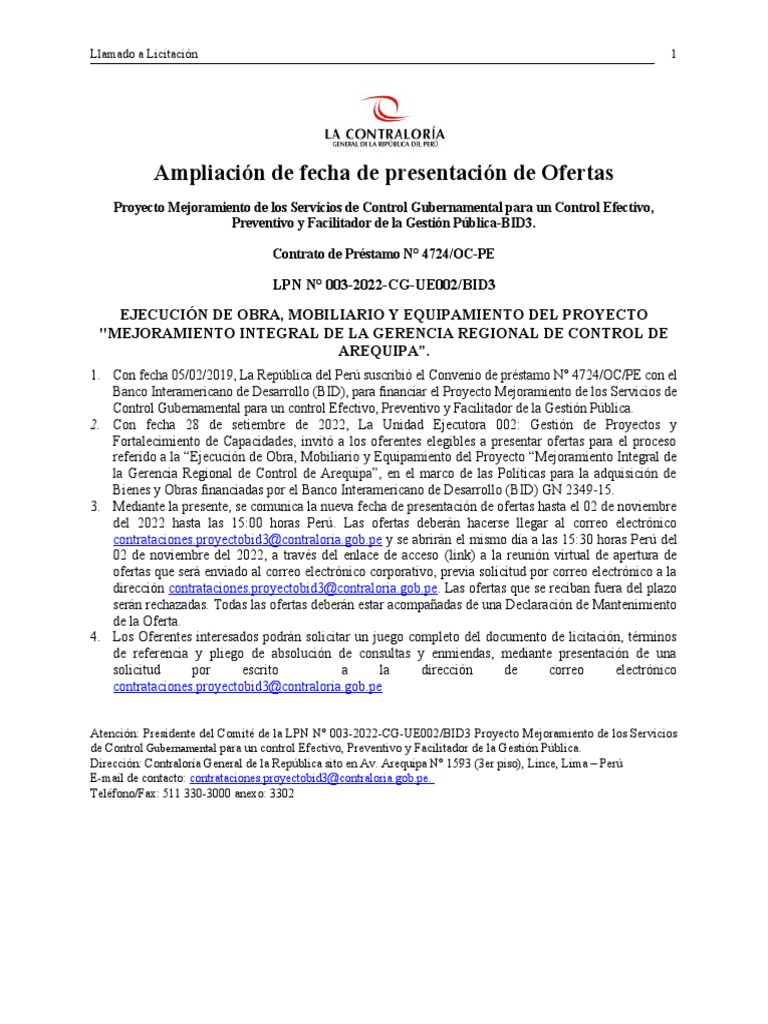 Llamado A Licitacion | PDF