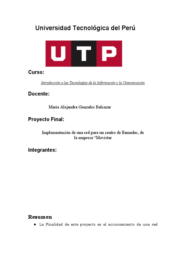 Proy Final Cur Tic | PDF | Centro de llamadas | Business