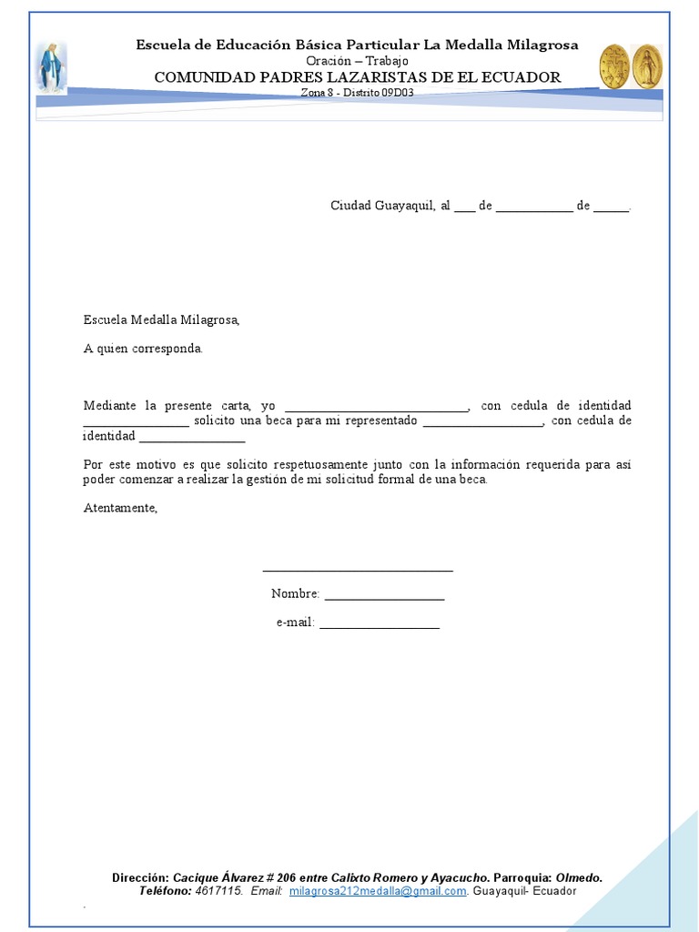 Solicitud de Beca Formato | PDF