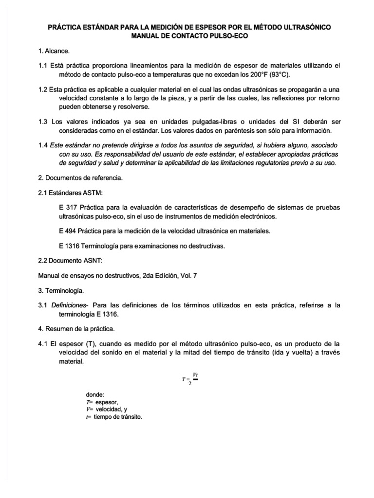 PDF 9se 797 Astm e 797 05 Compress | PDF | Ultrasonido | Metrología