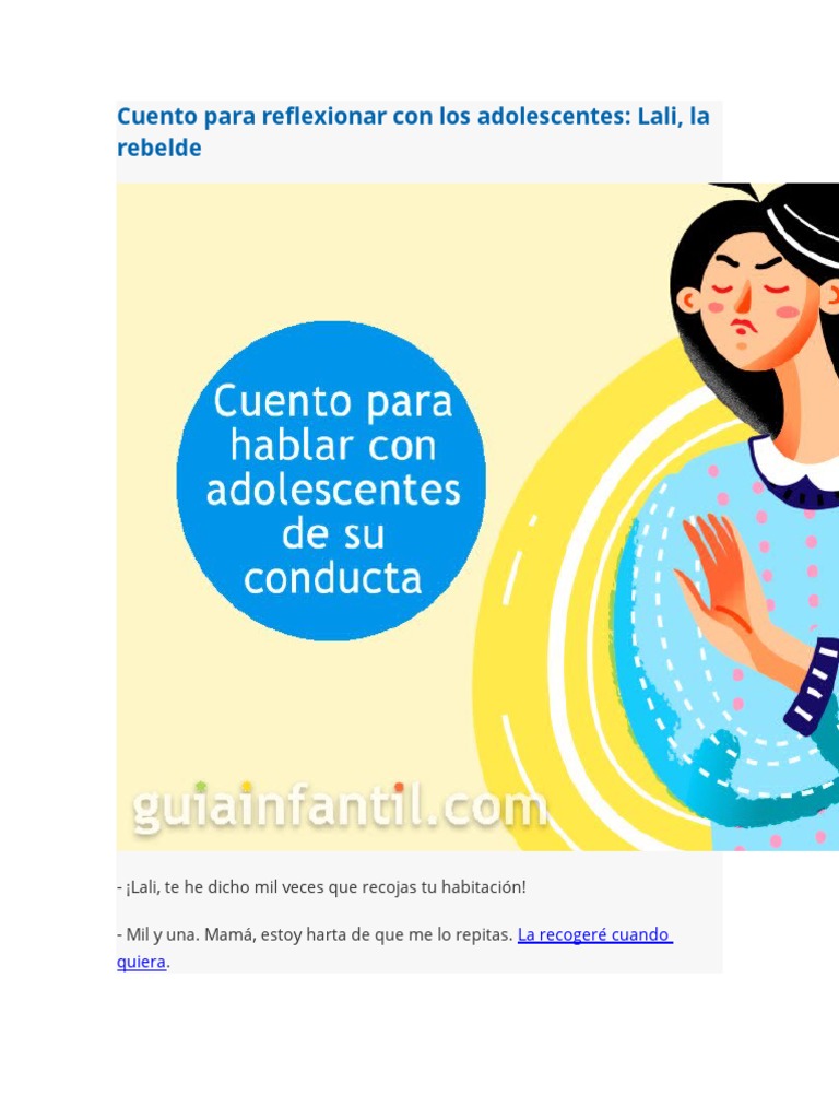 Cuento Para Reflexionar Con Los Adolescentes Pdf