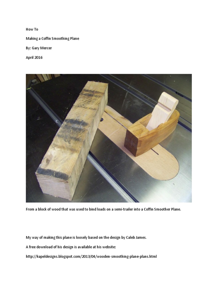 Garys Making A Coffin Smoothing Plane | PDF | Tools | Manufactured Goods
